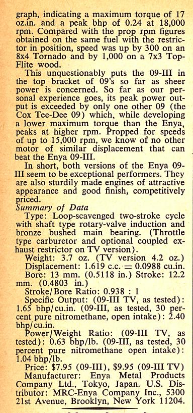 Enya 09-III CL & 09-III RC